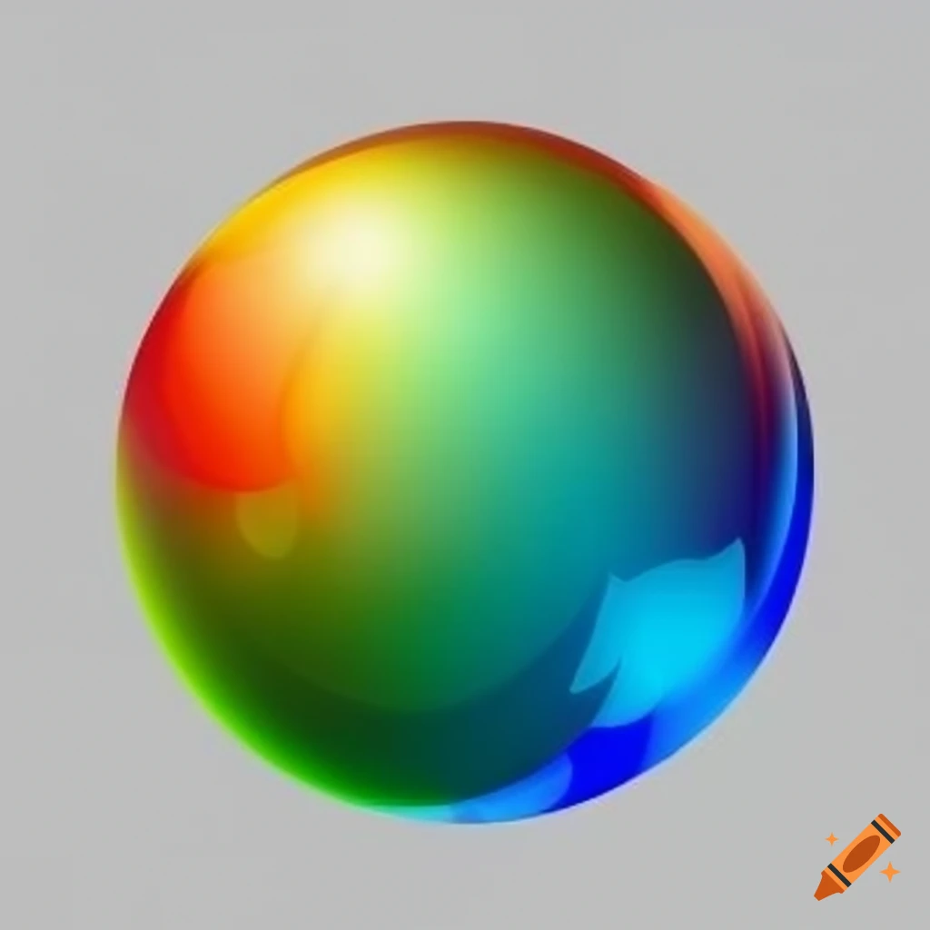 Abstract glass ball logo with color gradient on Craiyon