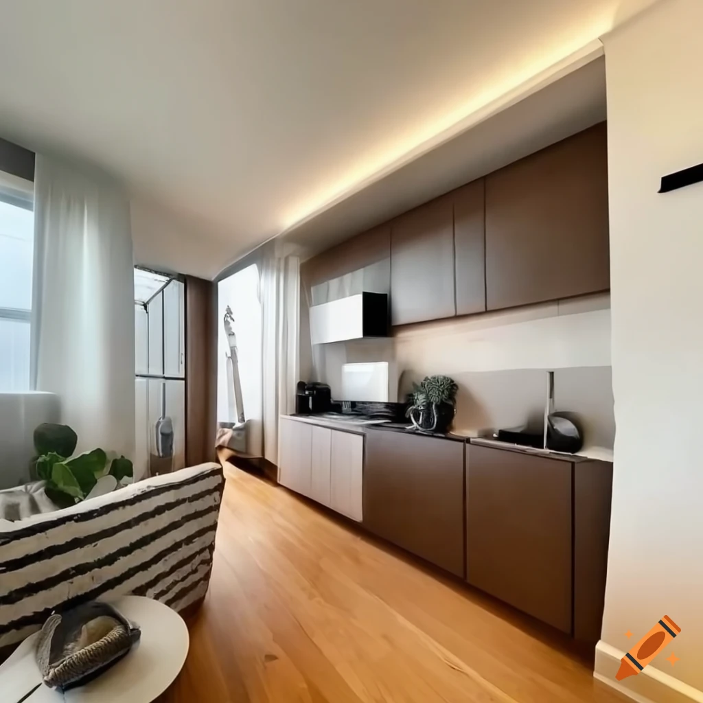 Panoramic windows in an apartment on Craiyon
