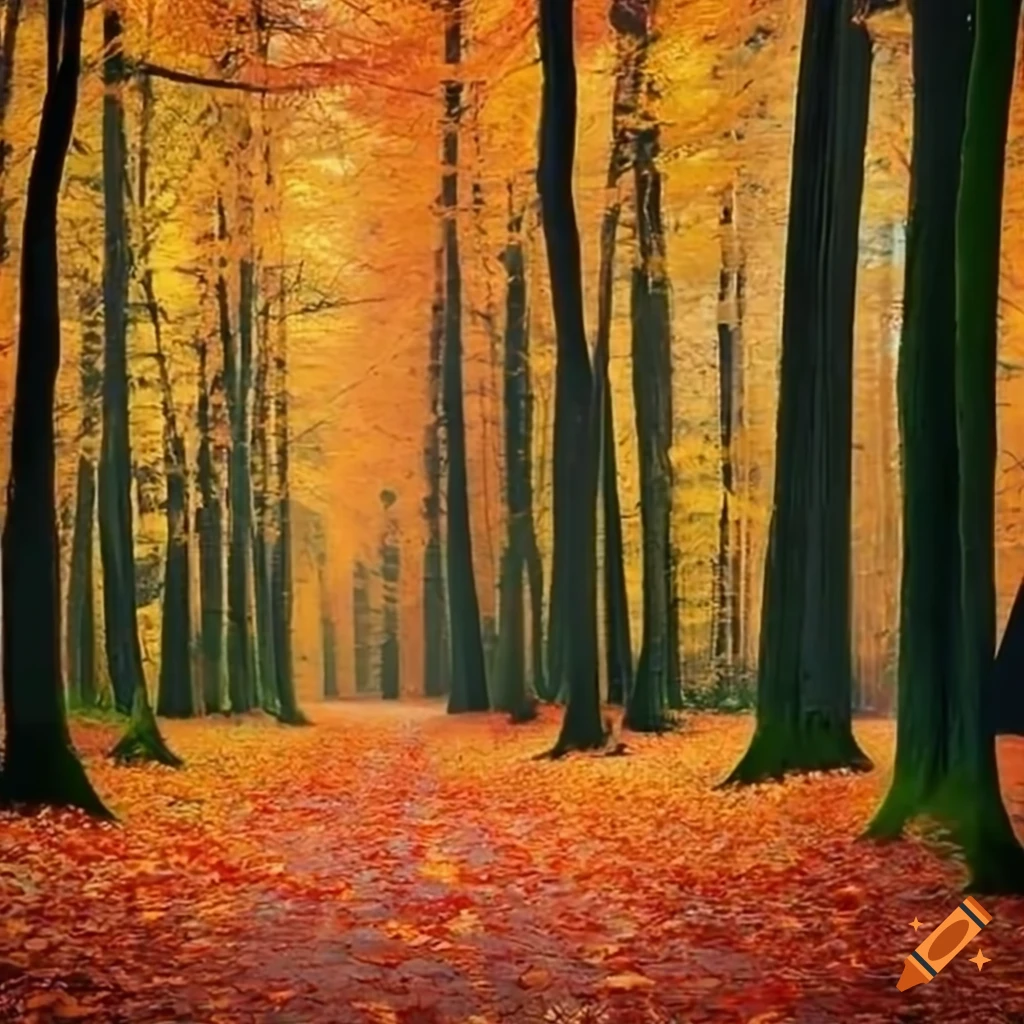 Autumn forest landscape