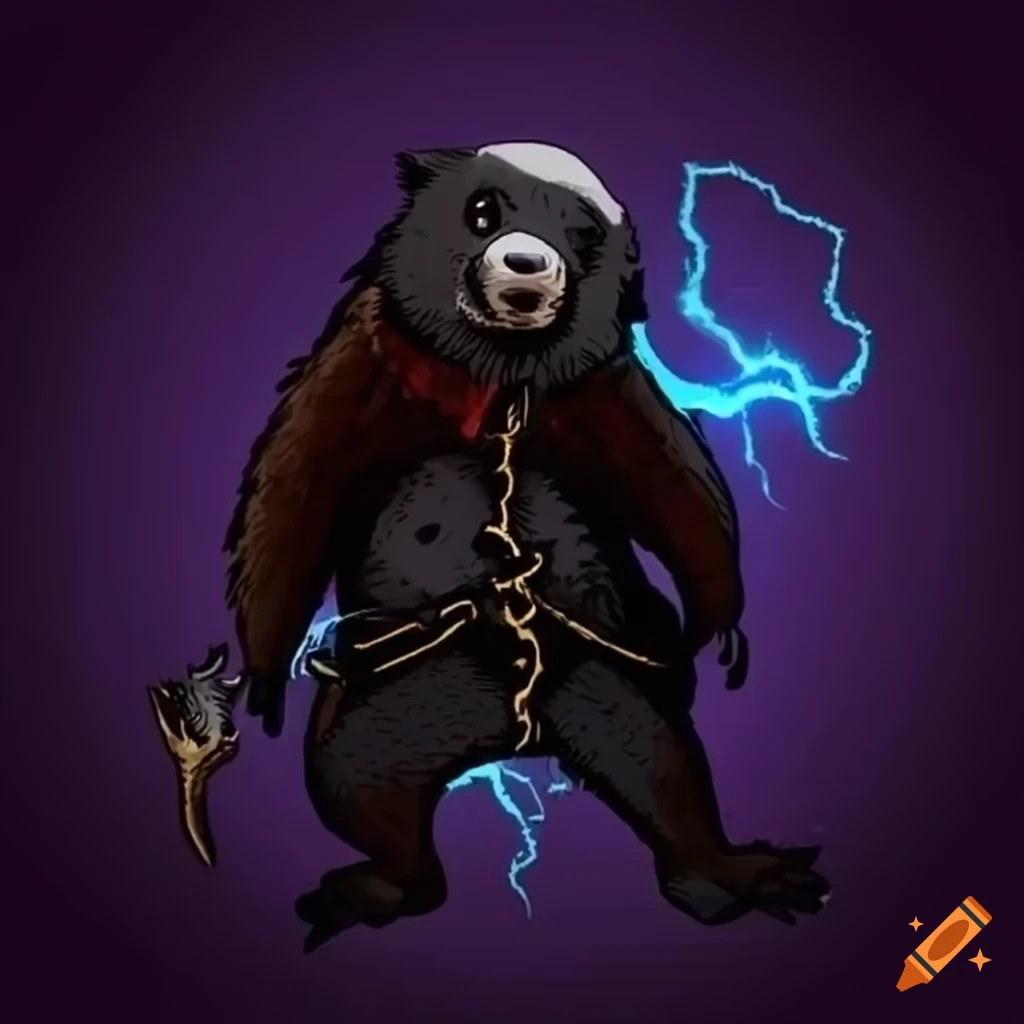 Funny illustration of a honey badger wearing a bowler hat being ...