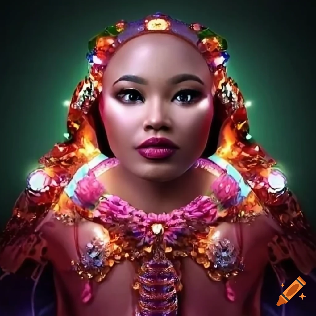 Hyper-realistic artwork of a mermaid with emerald and diamond scales