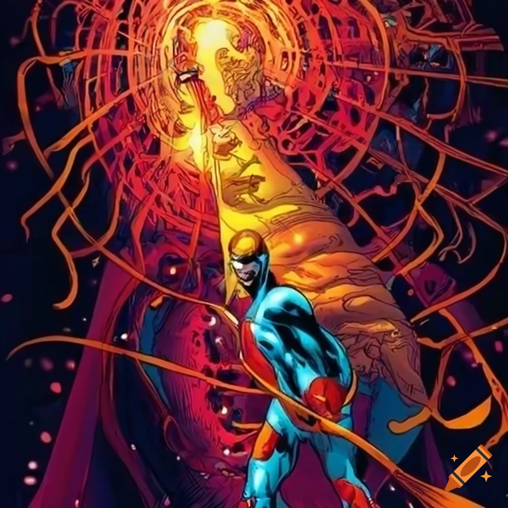 Dynamic and colorful comic book cover