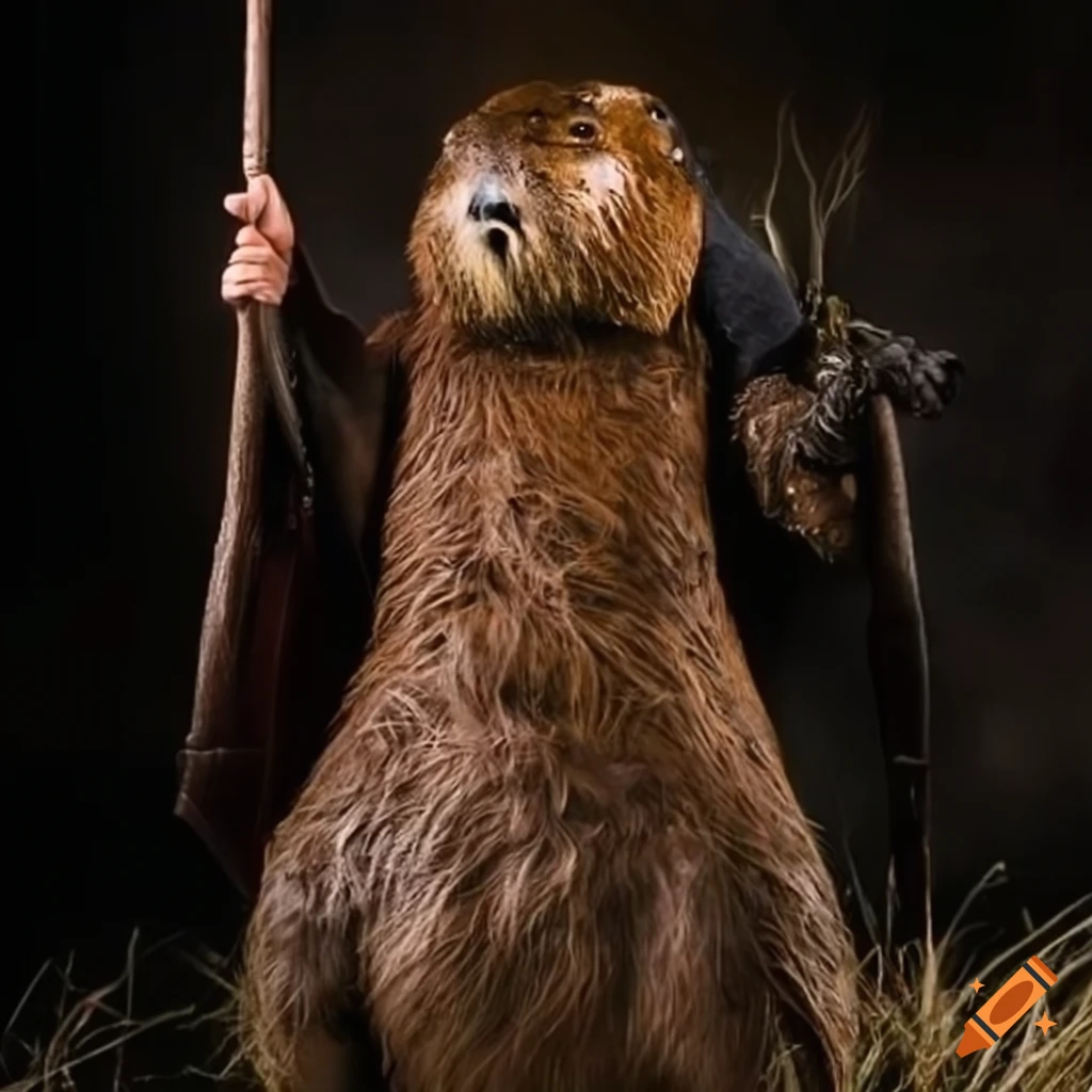 Illustration of a medieval beaver on Craiyon