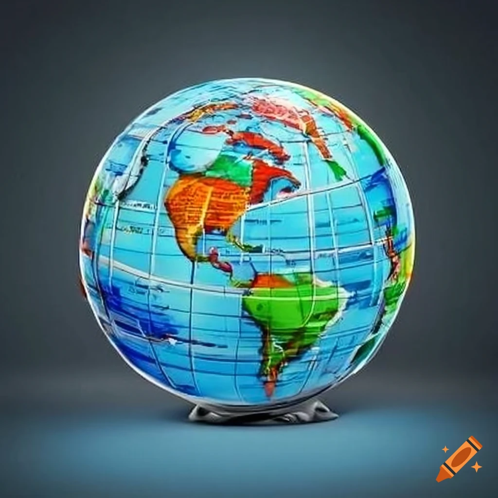Exciting globe illustration on Craiyon