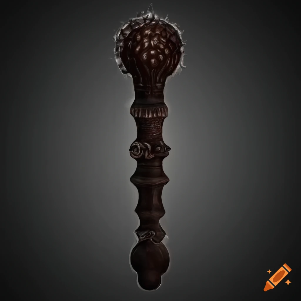 Medieval magical mace on black background