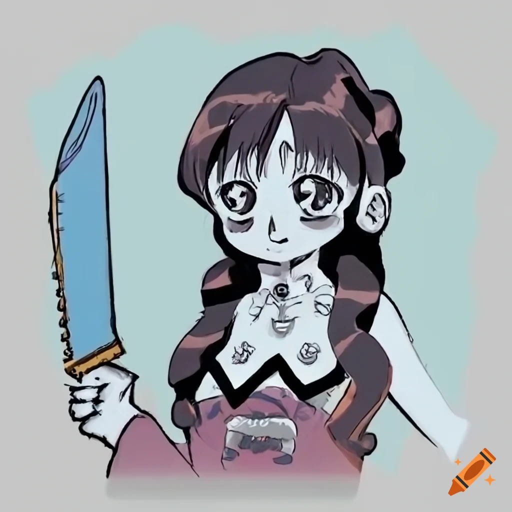 Character design of a child from undertale with a toy knife on Craiyon