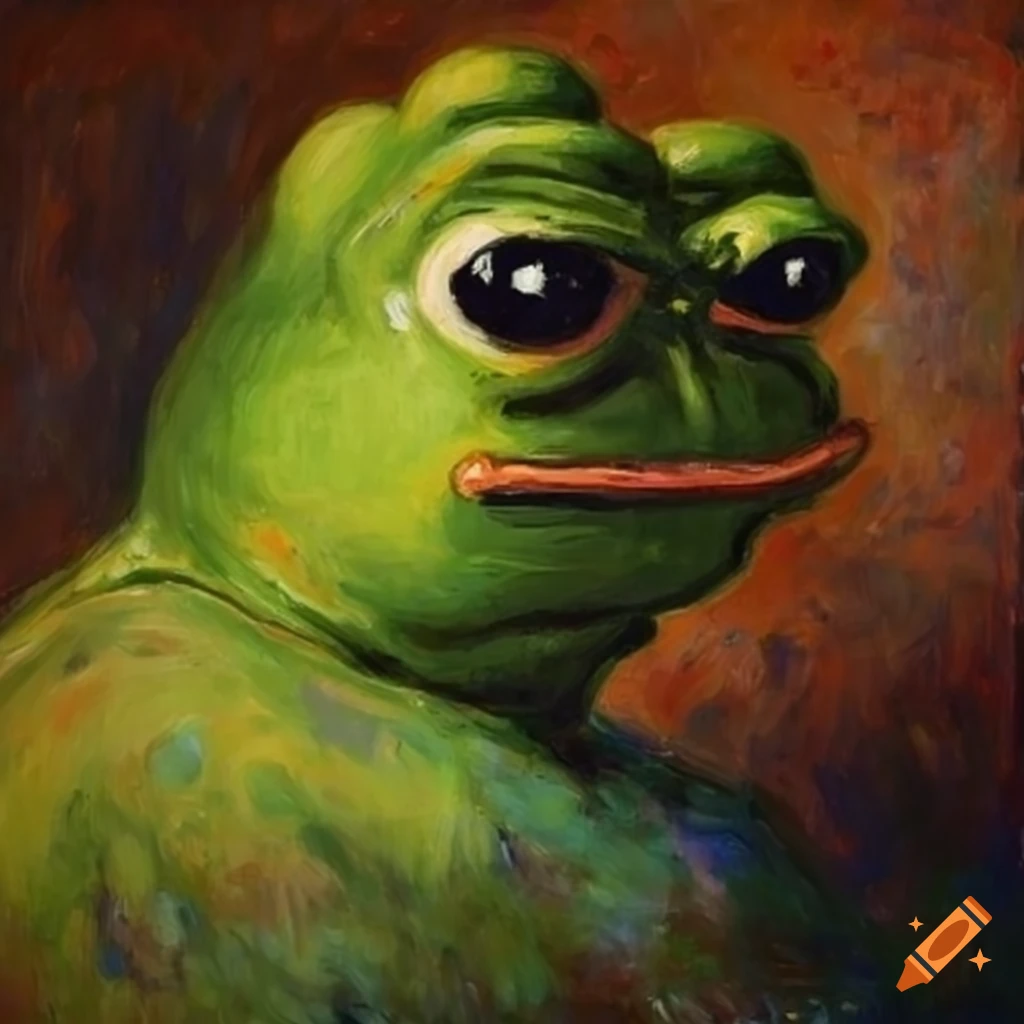 Artwork of a dragon-faced pepe at the police station on Craiyon