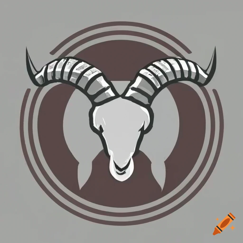 Goat horns around a logo