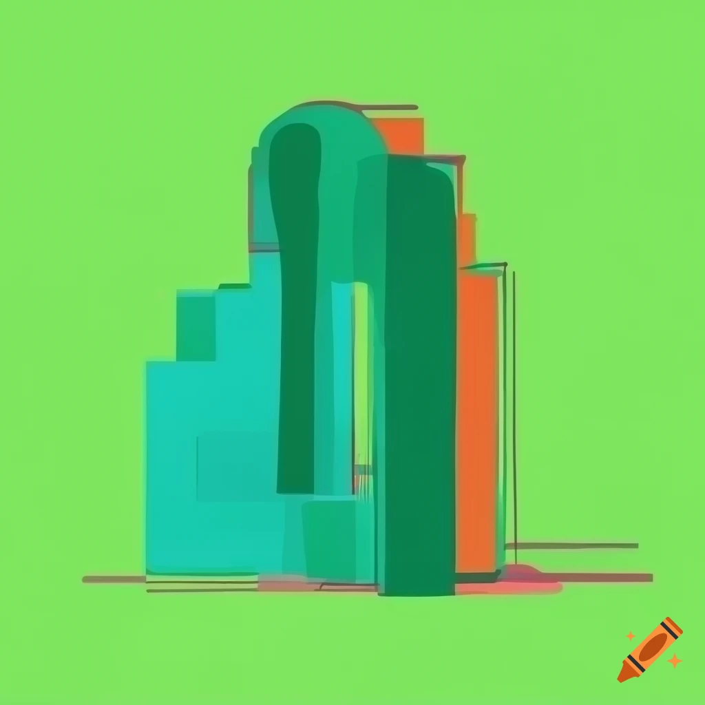 Minimalistic drawing of green banking on Craiyon