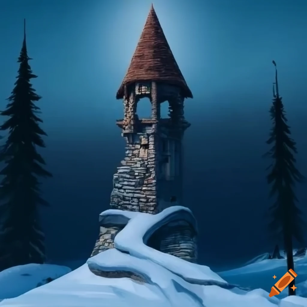 Snowy beach lighthouse mech on Craiyon