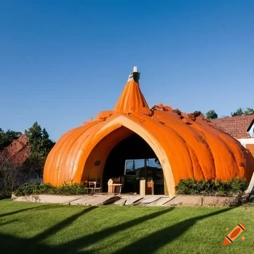 Unique pumpkin-shaped house