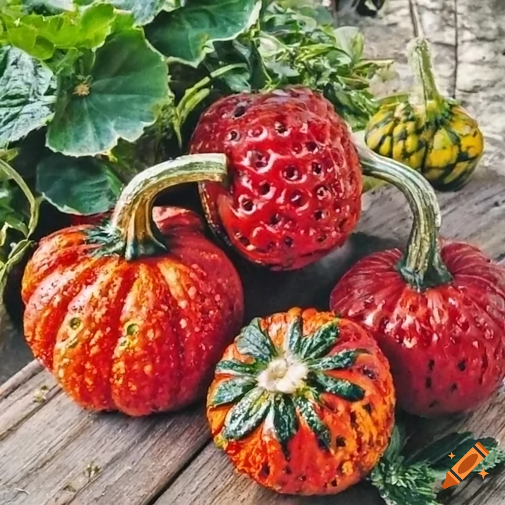 Image of a strawberry pumpkin on Craiyon