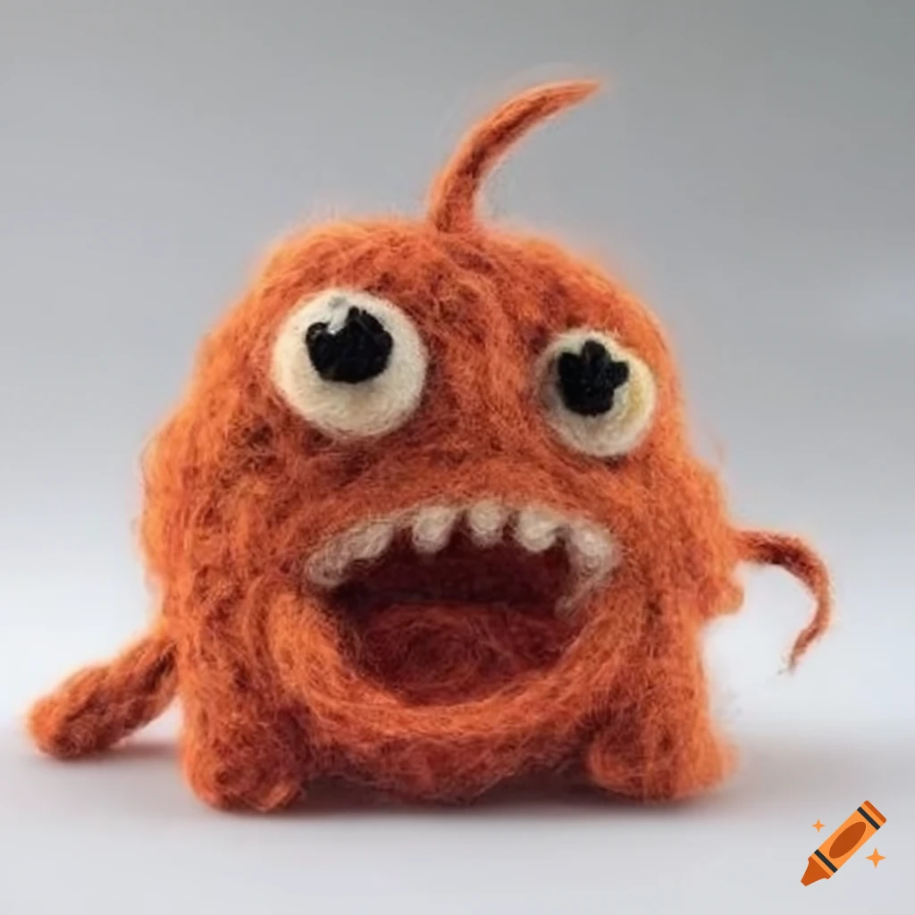 Felted wool cute monster on Craiyon