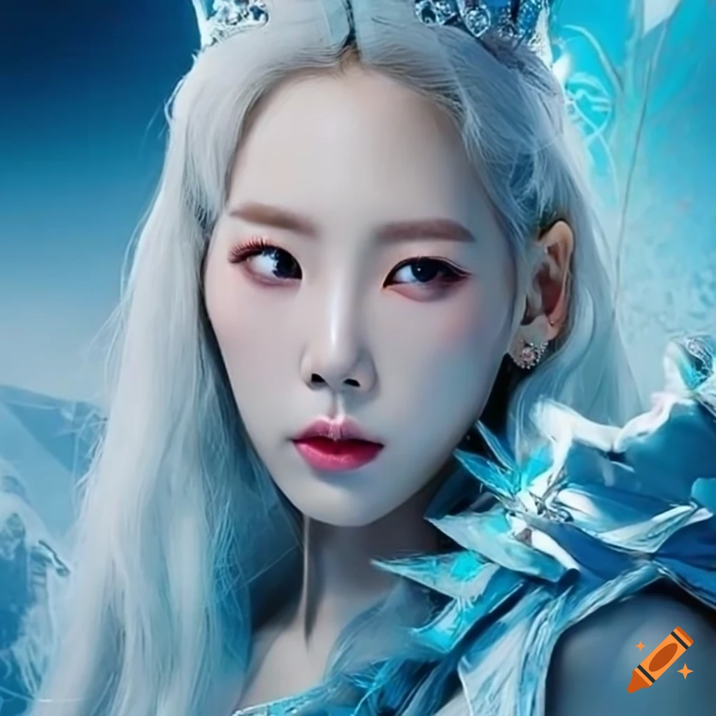Portrait of kim taeyeon with a fierce and cold expression on Craiyon