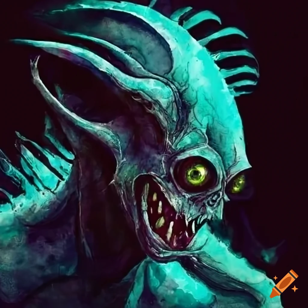 Image of a scary alien monster on Craiyon