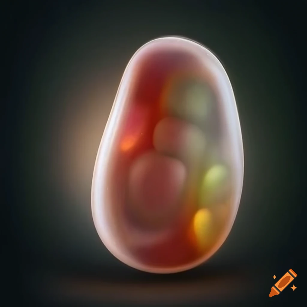 Hyper-realistic art of translucent glass beans on Craiyon