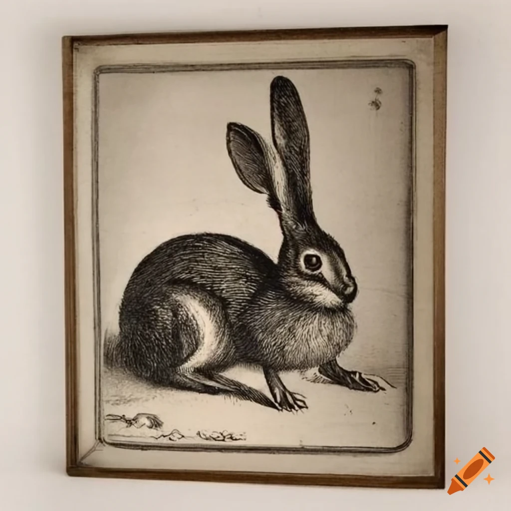 Etching of a hare from 1800s on Craiyon