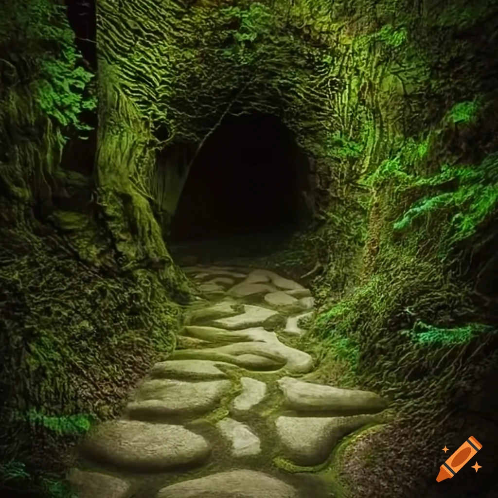 Scenic stone labyrinth from a high angle on Craiyon