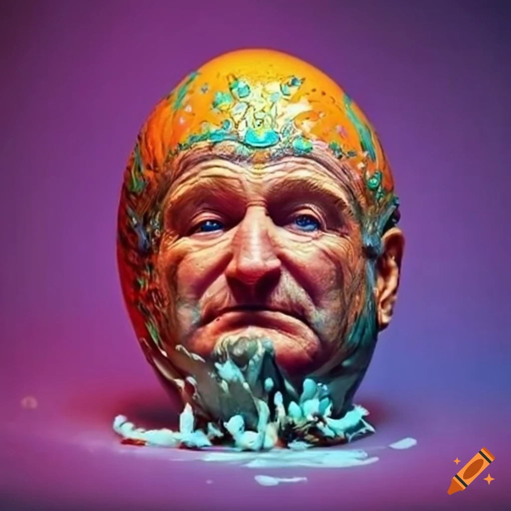 Portrait of robin williams in comedic costume