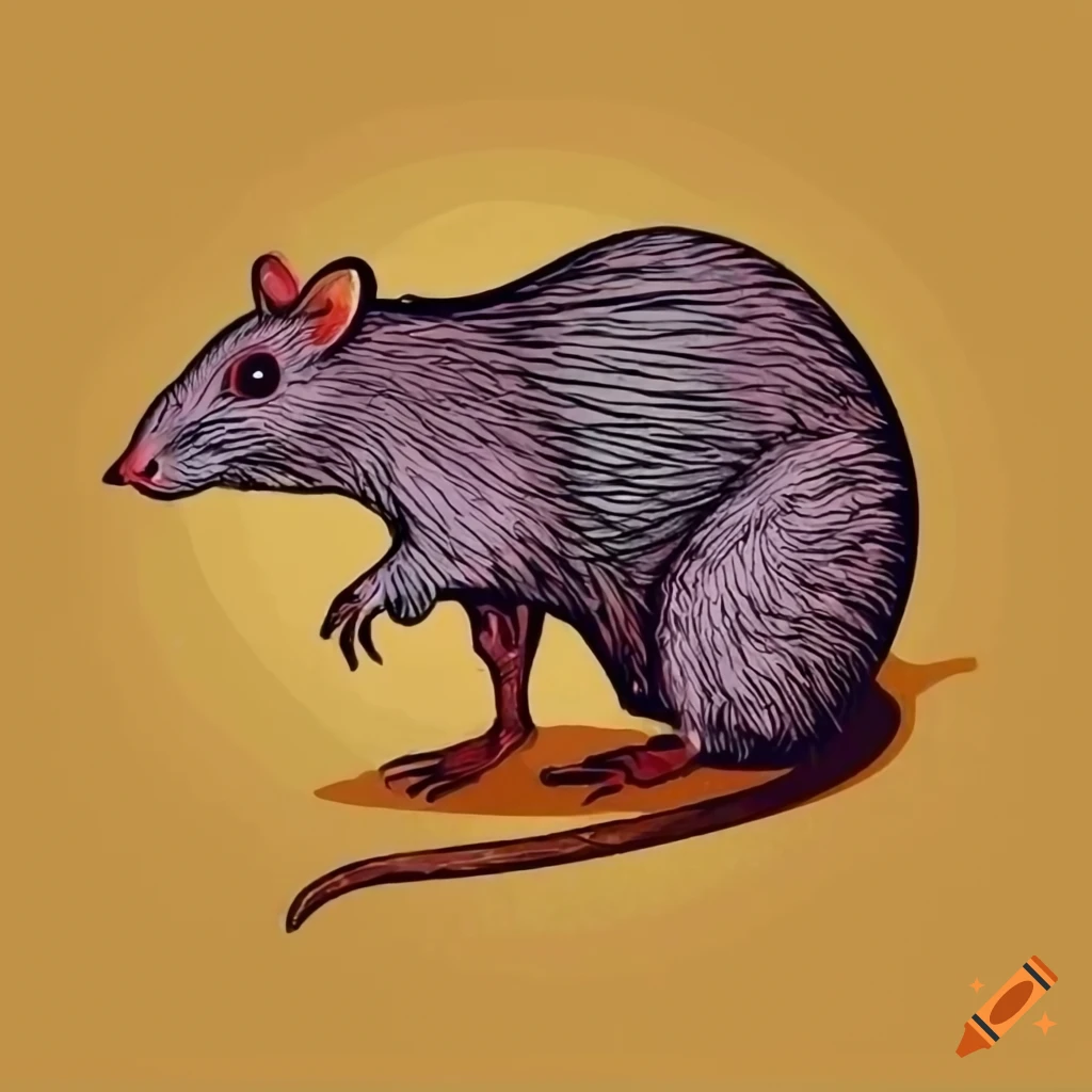 Medieval rat illustration in the style of leonardo da vinci