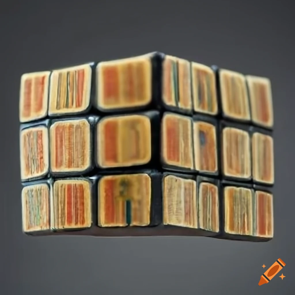 Egyptian papyrus with Rubik's cubes depiction on Craiyon