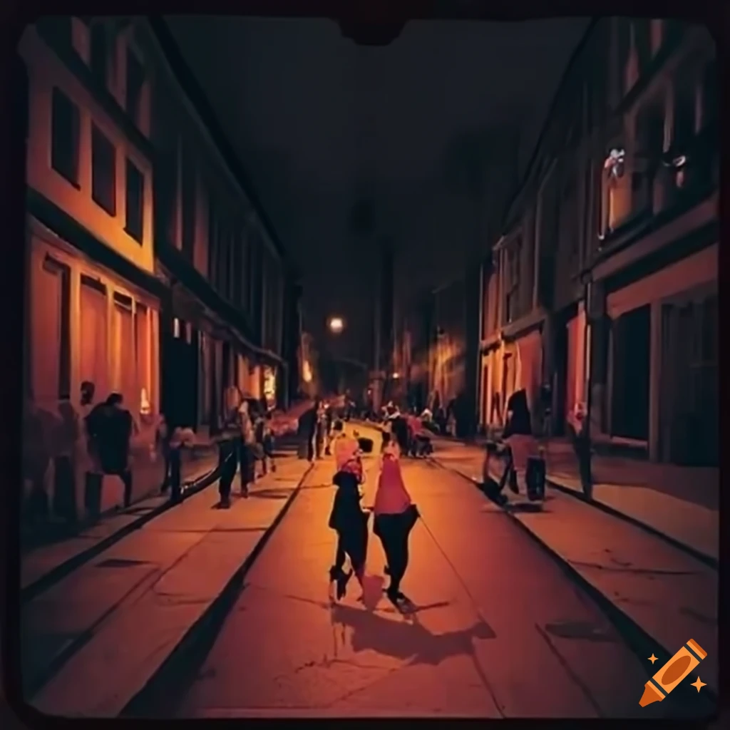 Street party scene with a large crowd