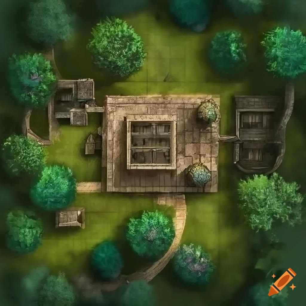 Dnd forest battlemap with realistic environment