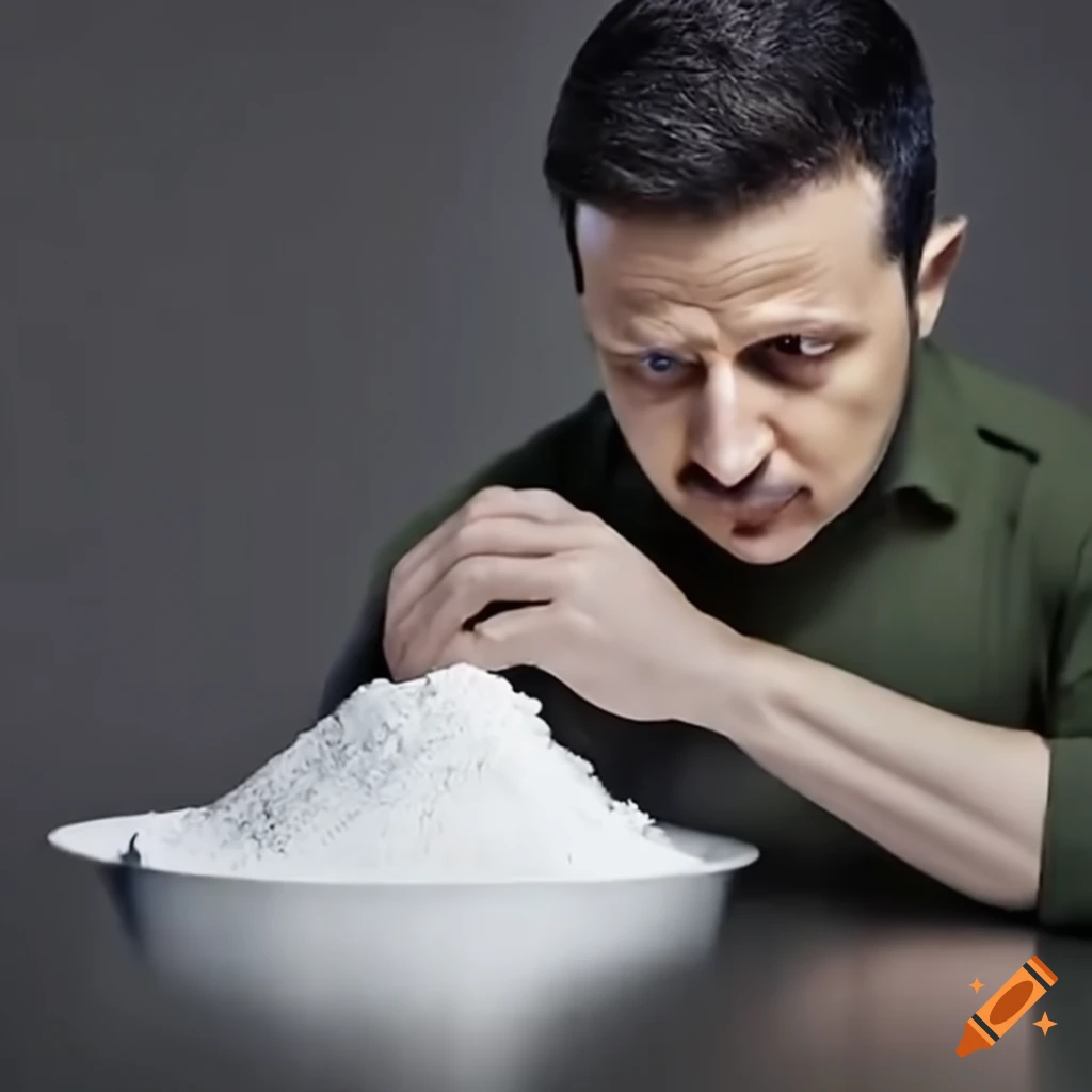 Satirical photo of President Vladimir Zelenskiy on Craiyon
