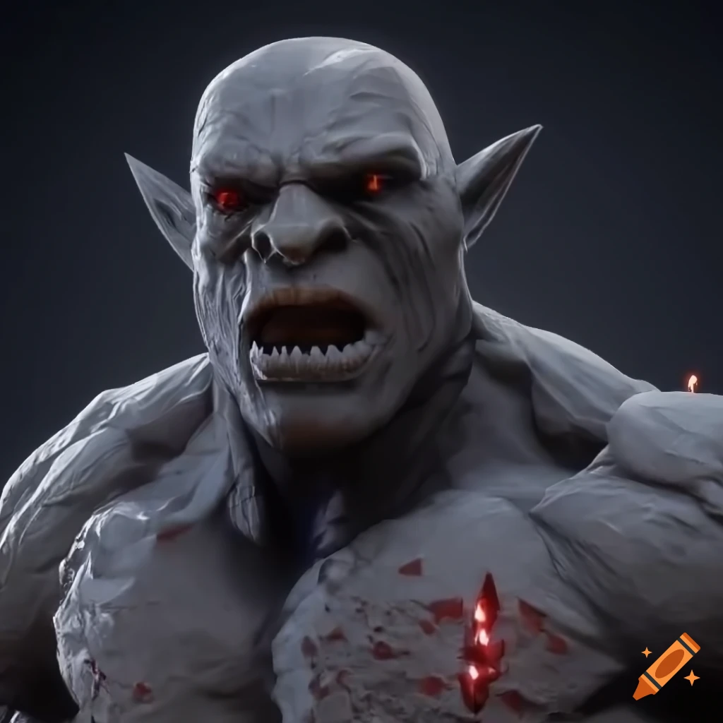 John cena portrayed as a half-orc on Craiyon