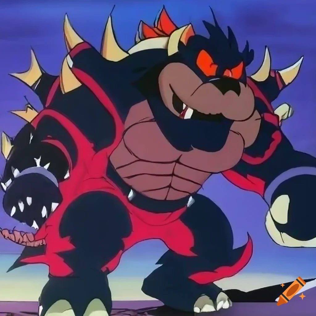Image of muscular dark bowser on Craiyon