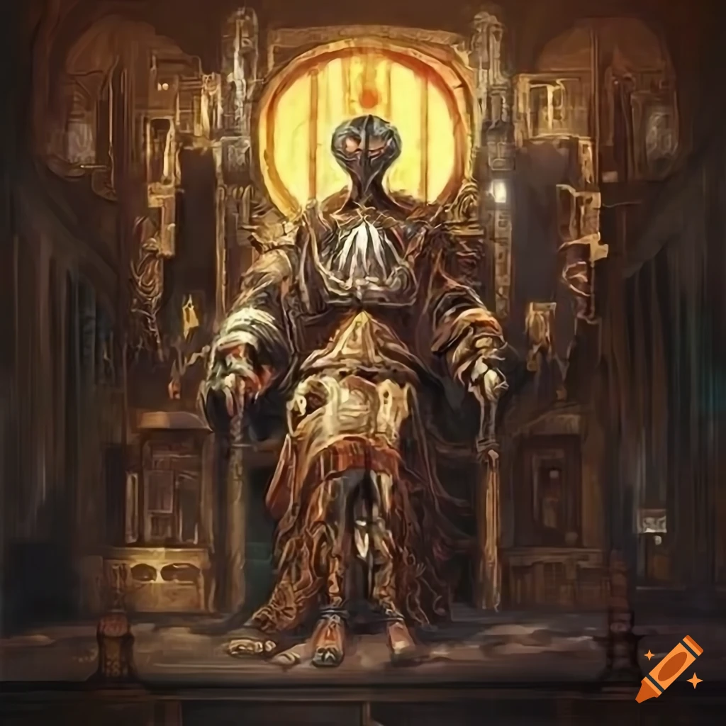 Renaissance-style painting of a robot god on Craiyon