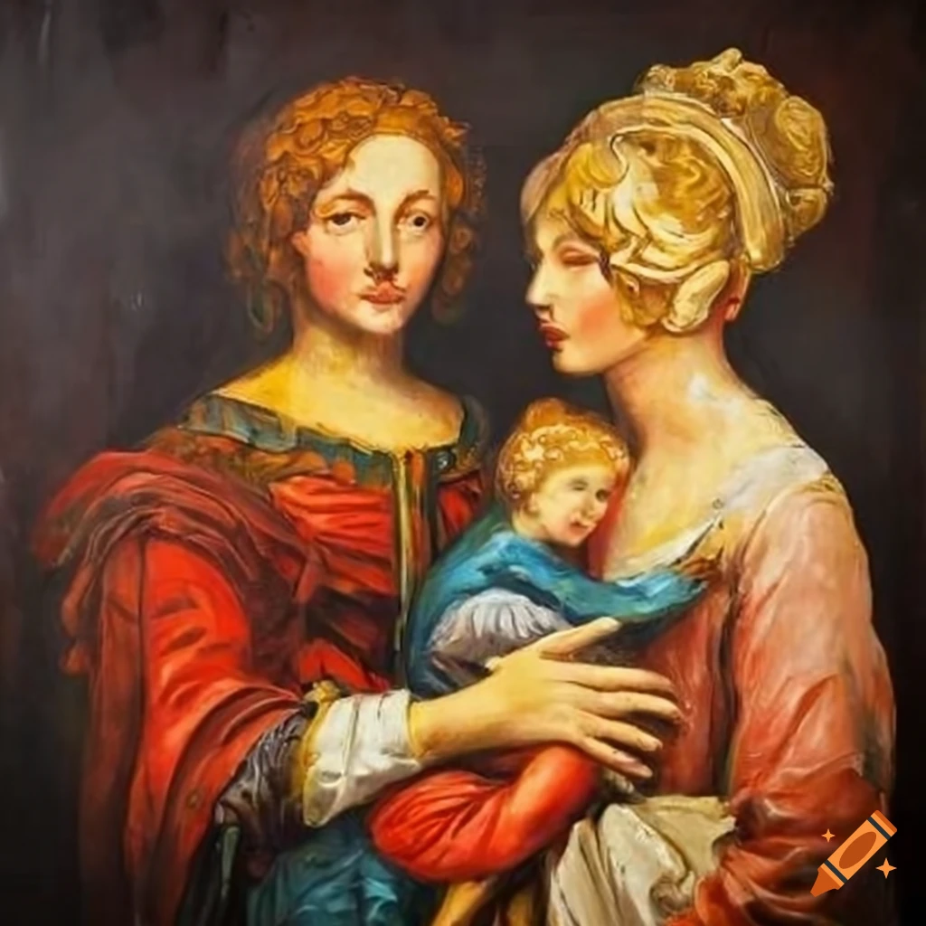 Renaissance sculptures of a loving family