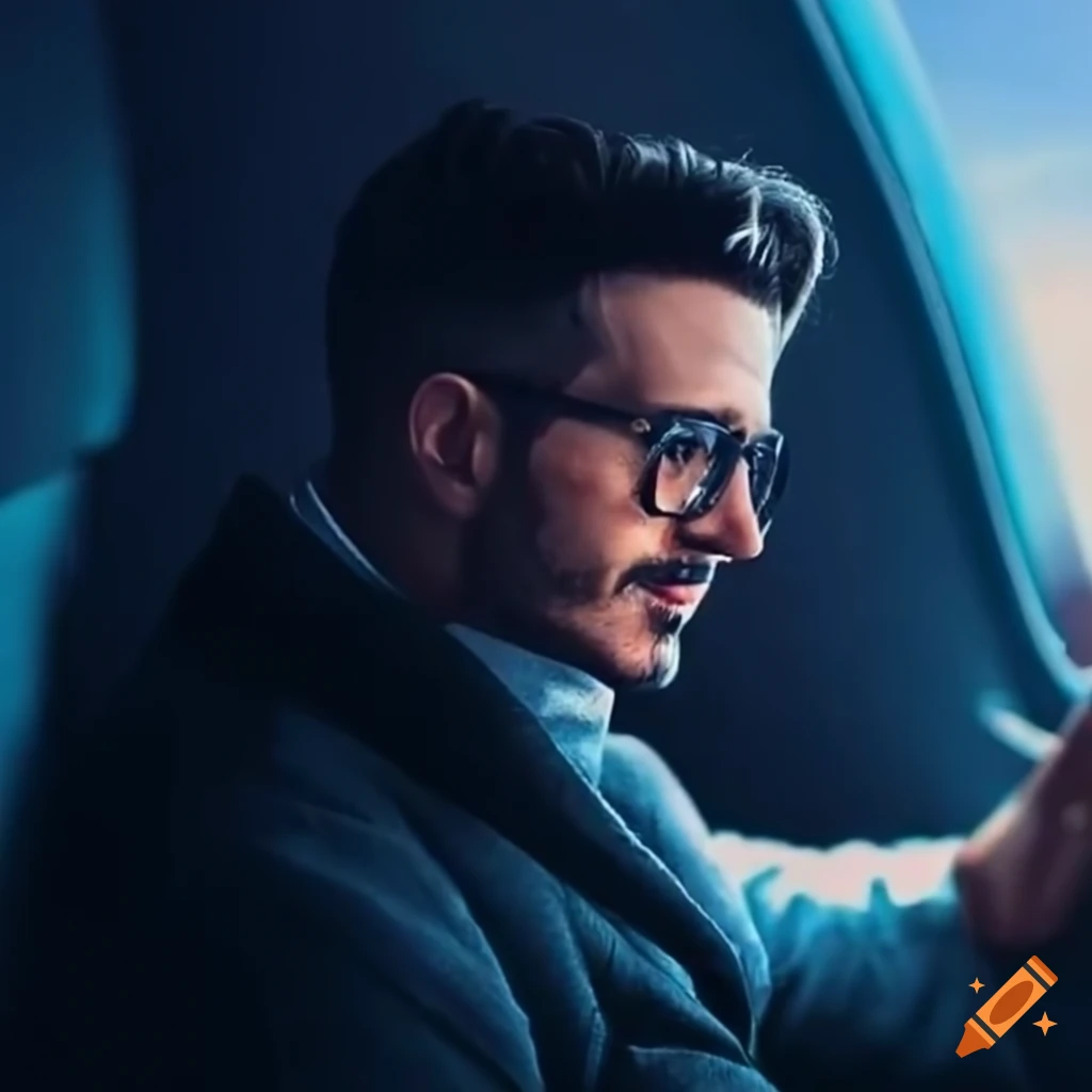 Image of a tinder swindler in a plane