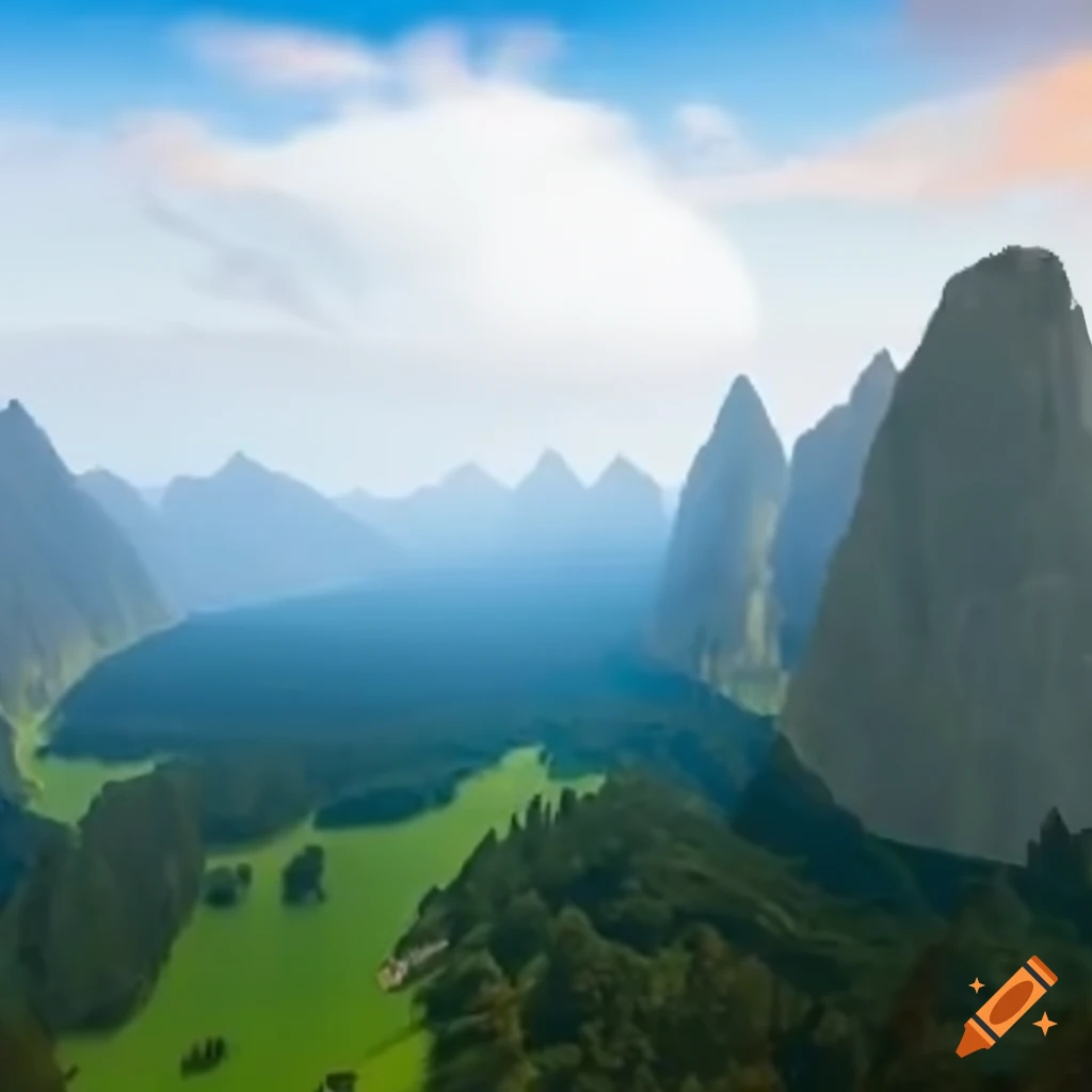 Illustration of terrain generation tools on Craiyon