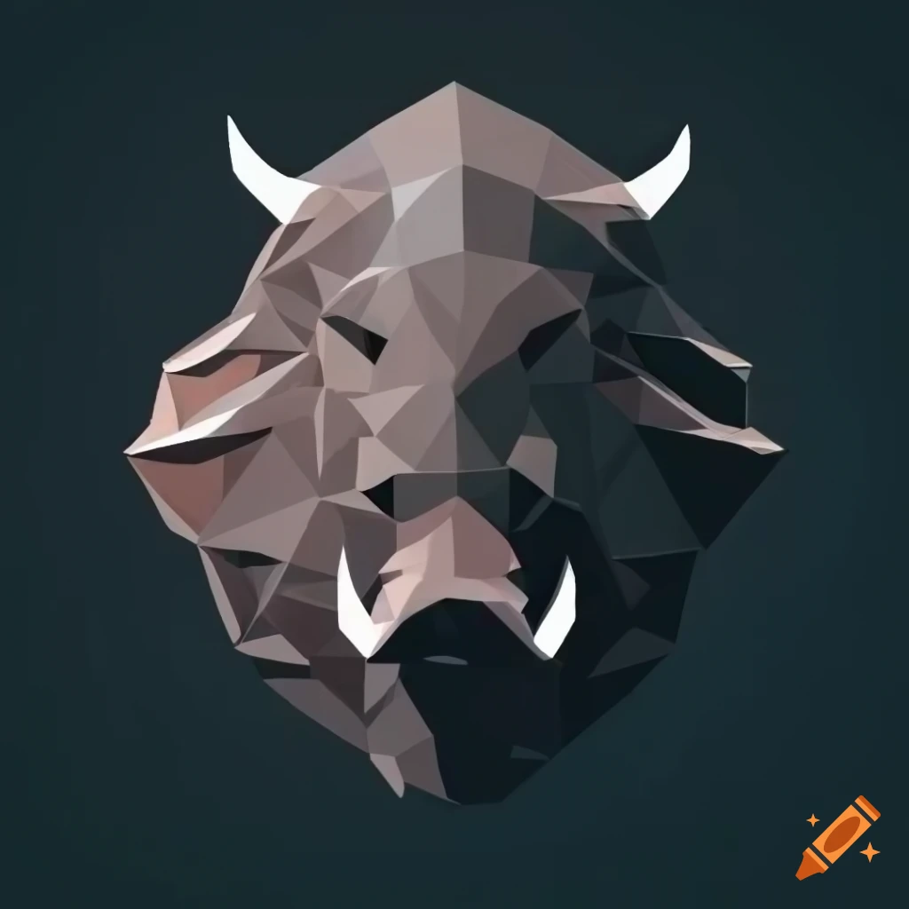 Wild boar logo low poly on Craiyon