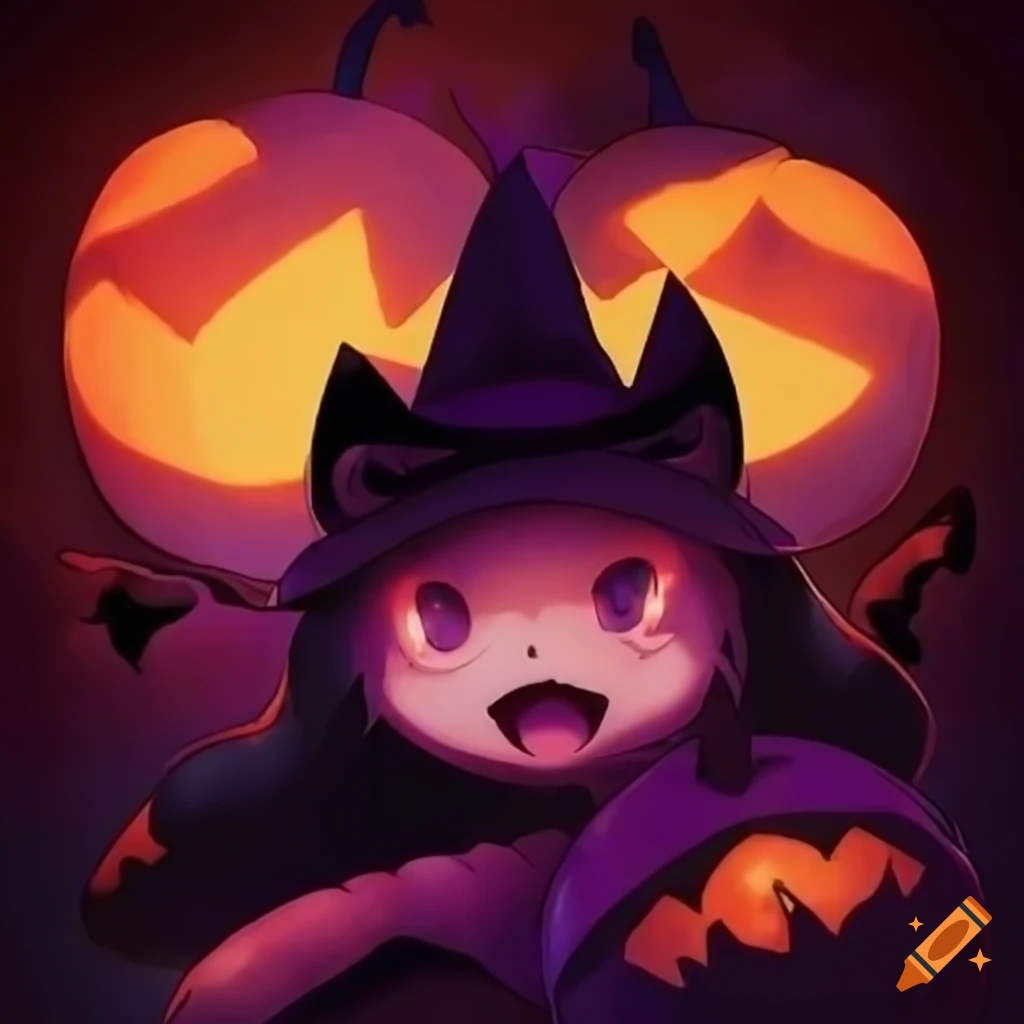 Spooky Pokemon gathering for Halloween on Discord on Craiyon