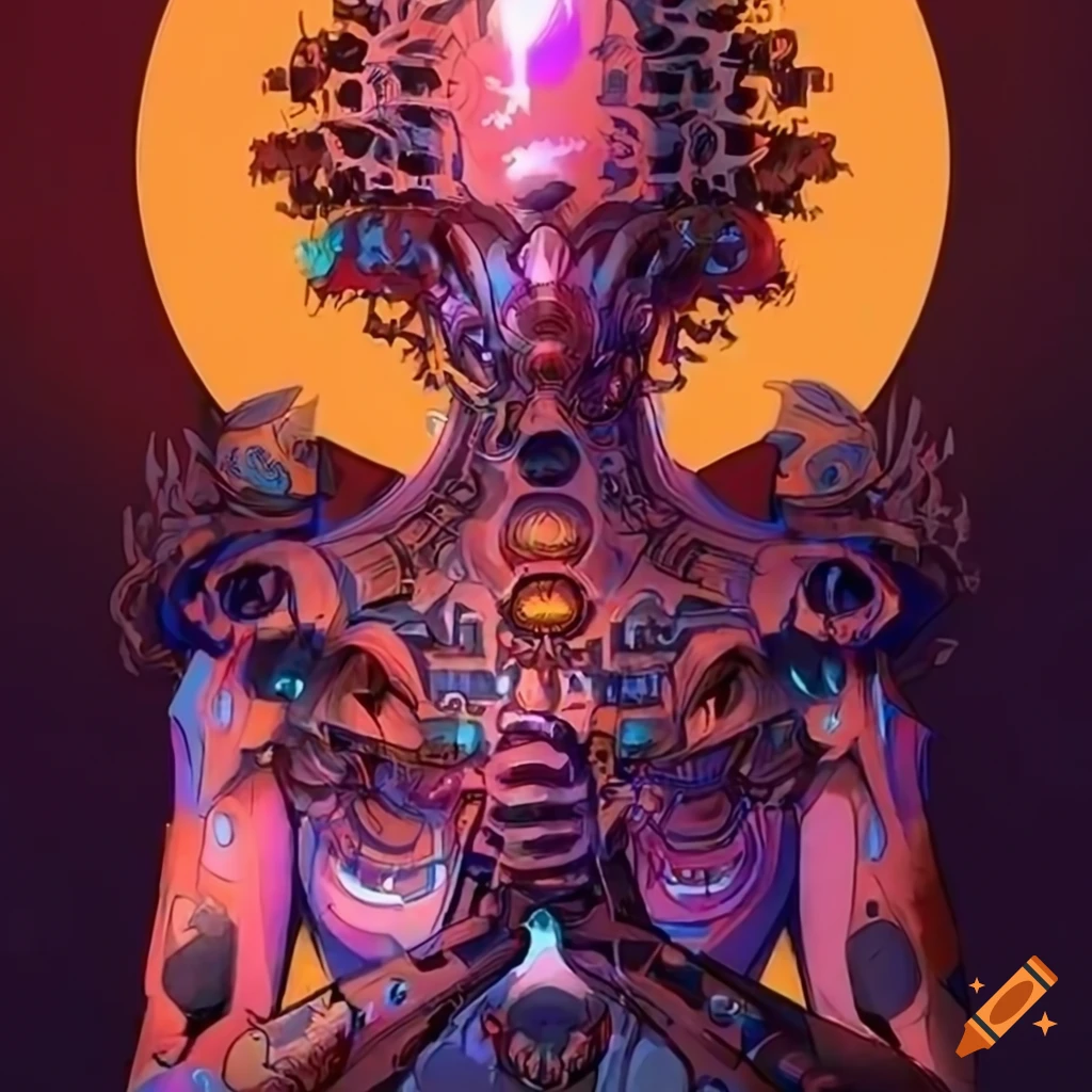 Cyberpunk renaissance artwork of robotic deity on Craiyon