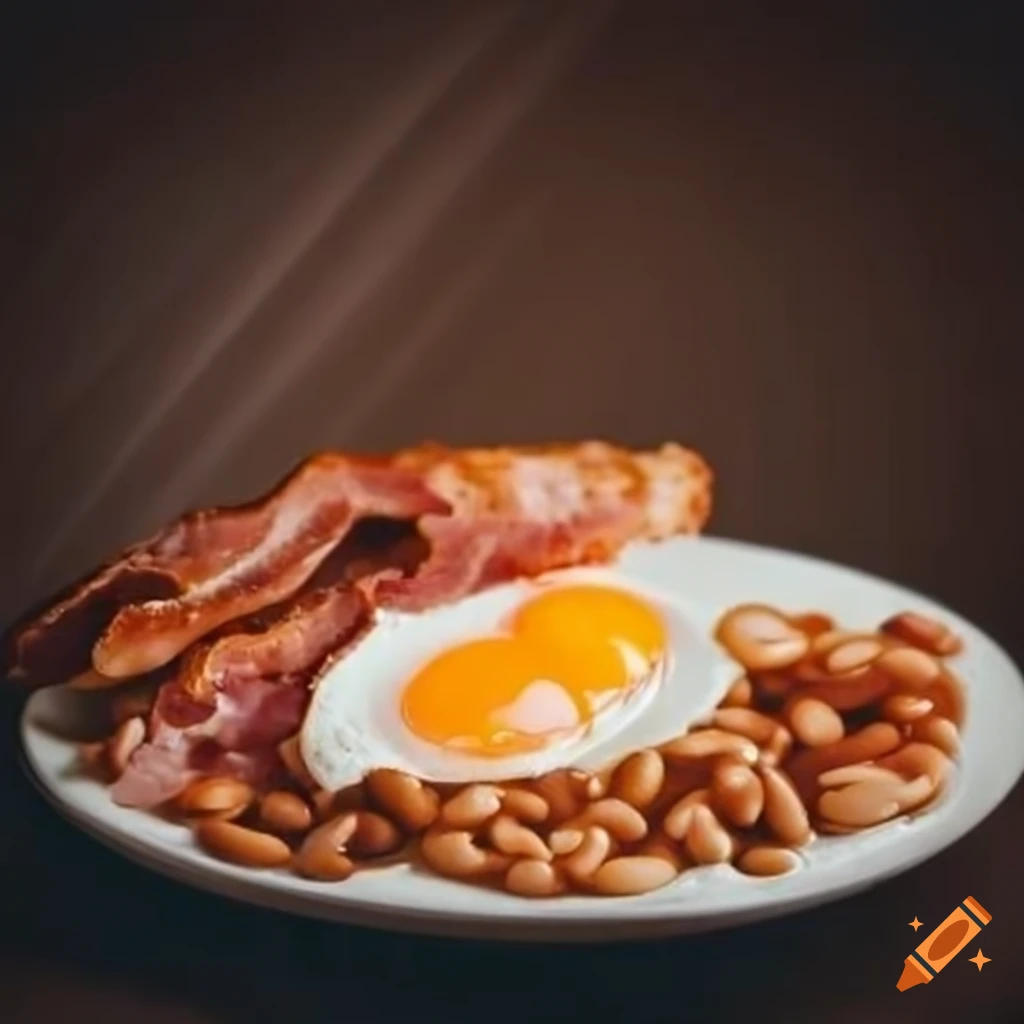 Breakfast plate with eggs, grits, bacon, and toast on Craiyon