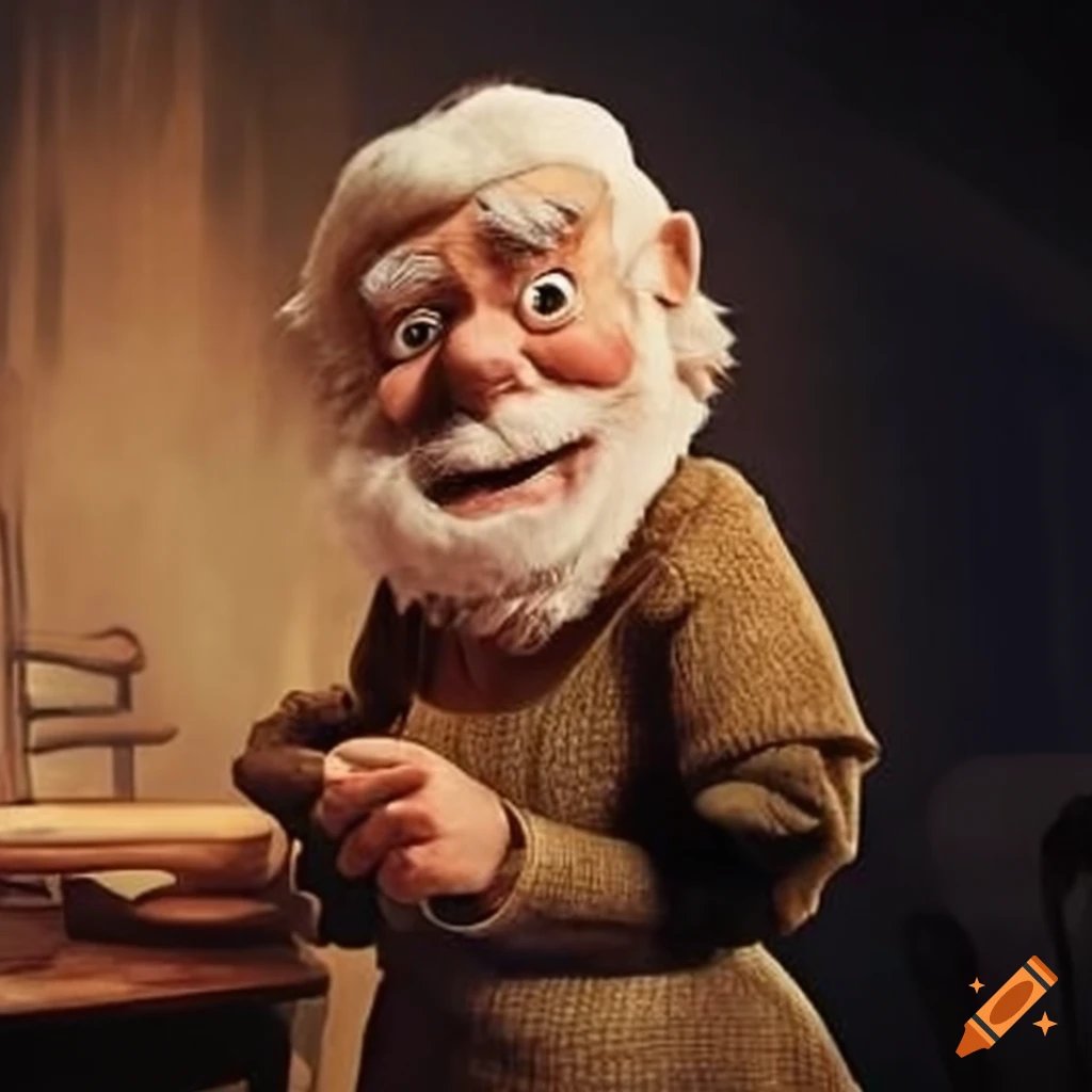 Illustration of a scene from Geppetto's harrowing tale on Craiyon