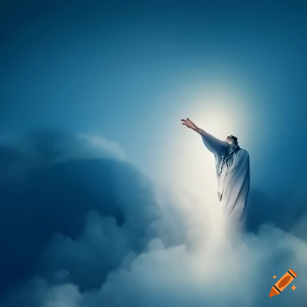 God depicted in the clouds on Craiyon