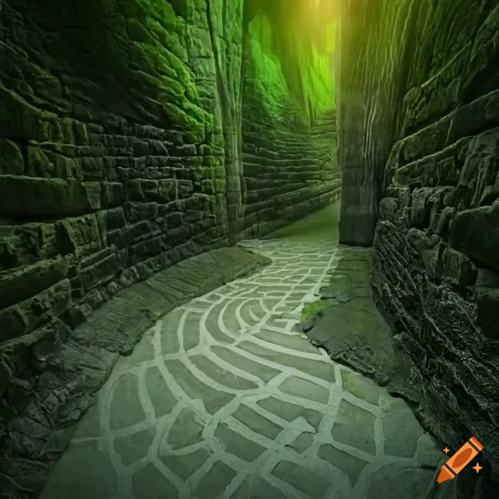 A scenic stone labyrinth with intricate pathways on Craiyon