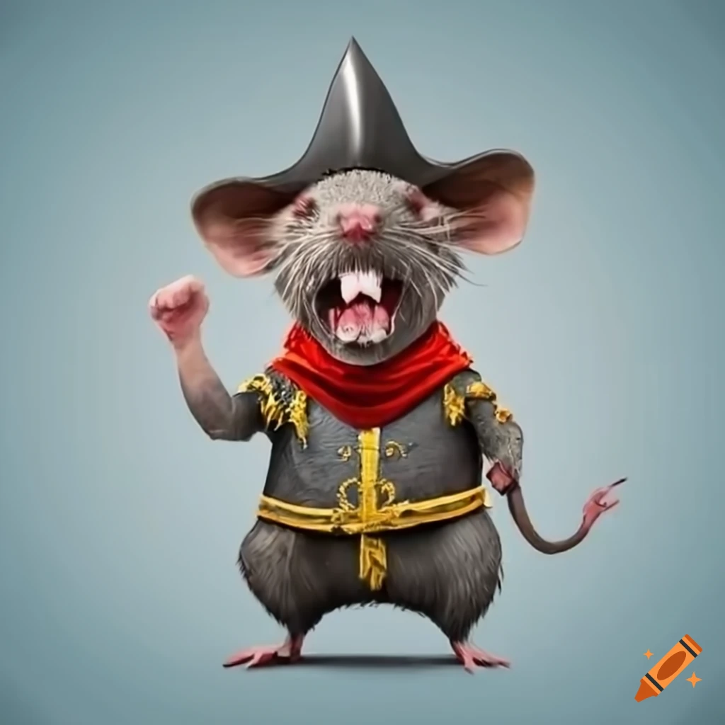 Humorous illustration of a rat dressed as a Spanish conquistador on Craiyon