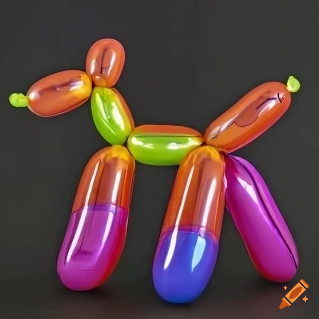 Cartoon style balloon dog illustration on Craiyon