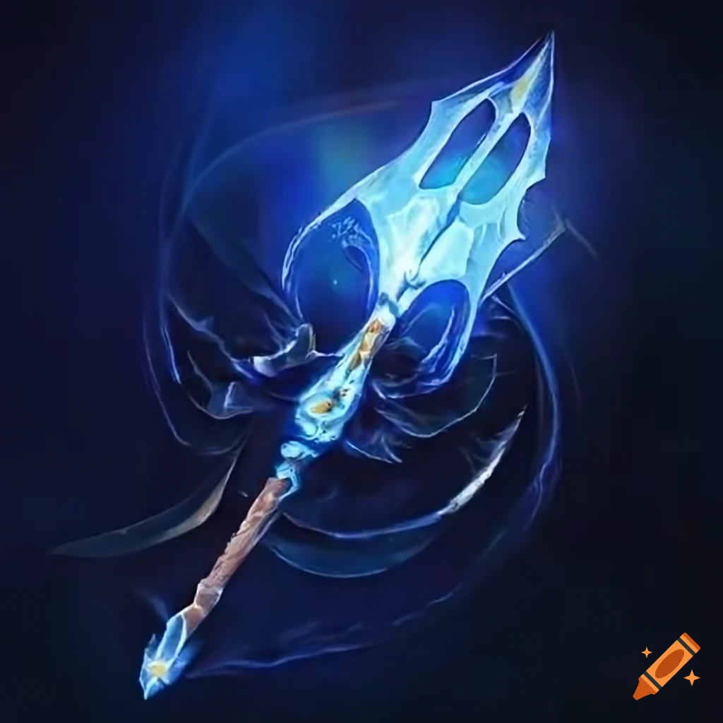 Image of a lightning trident weapon on Craiyon