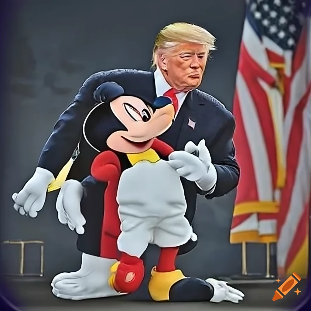 Donald Trump and Mickey Mouse on Craiyon