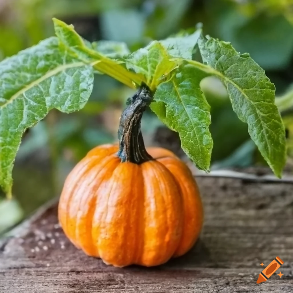 Miniature tree growing from a pumpkin on Craiyon