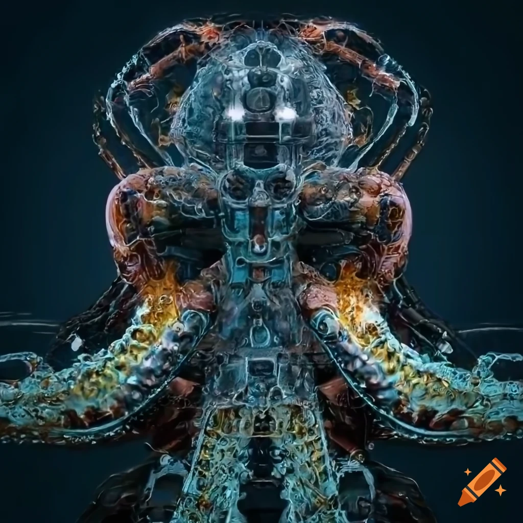 Mecha creature on white background on Craiyon