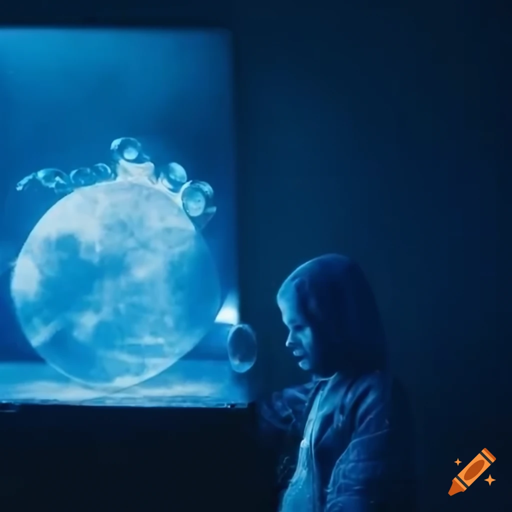 Man working on laptop inside a levitating bubble in a foggy city on Craiyon