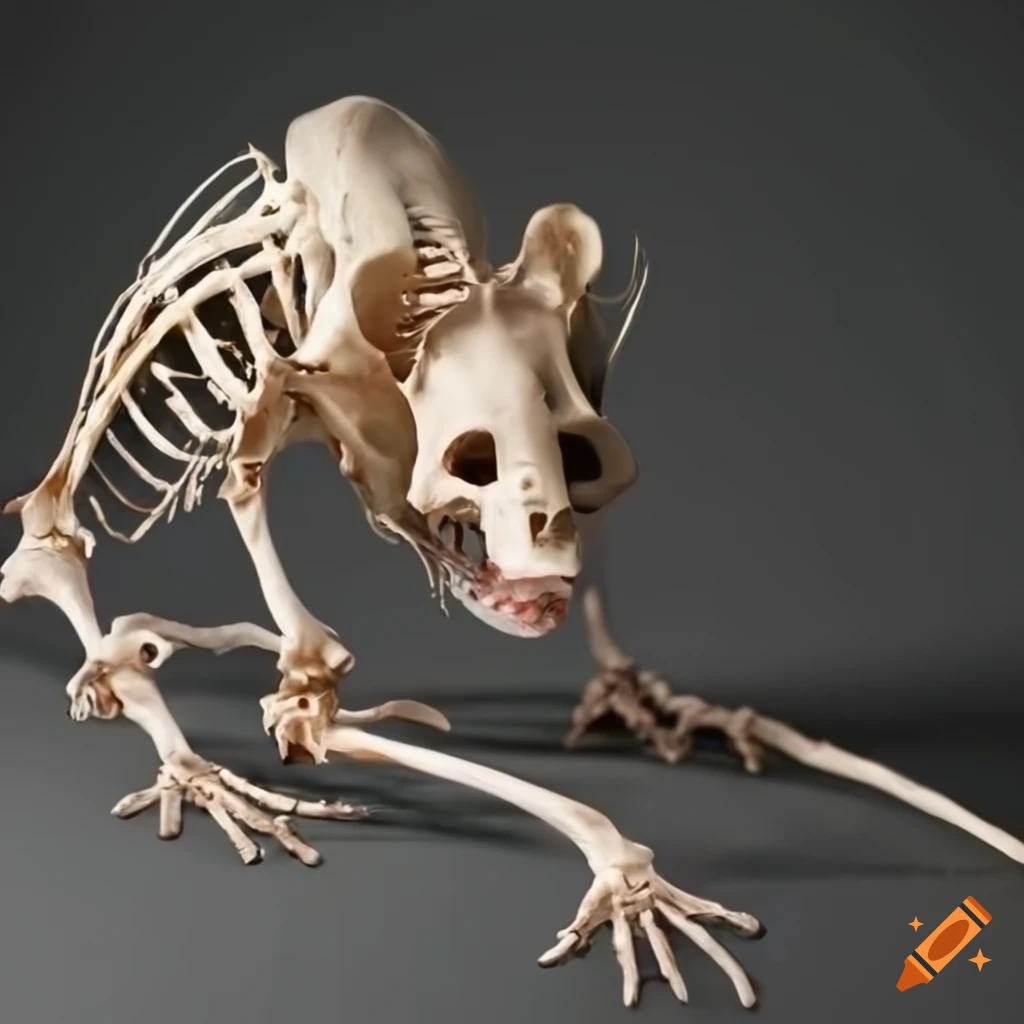 Art of a skeleton rat on Craiyon