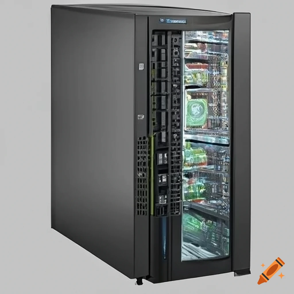 Image of server machines in a data center on Craiyon